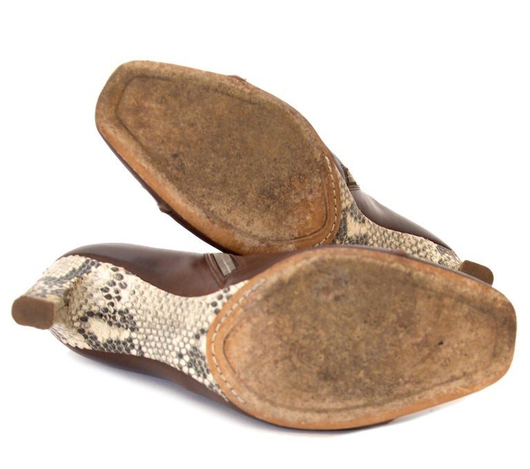 Dries Van Noten Brown Python Ankle Boots - size 36 at 1stDibs | browns ...