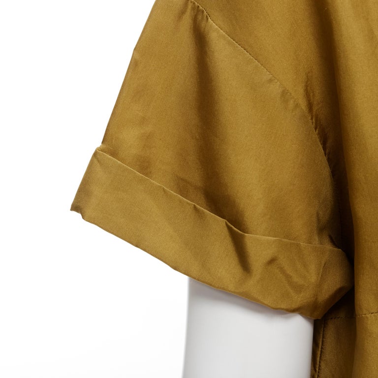 DRIES VAN NOTEN gold black silk gold floral embroidery shift dress FR38 ...