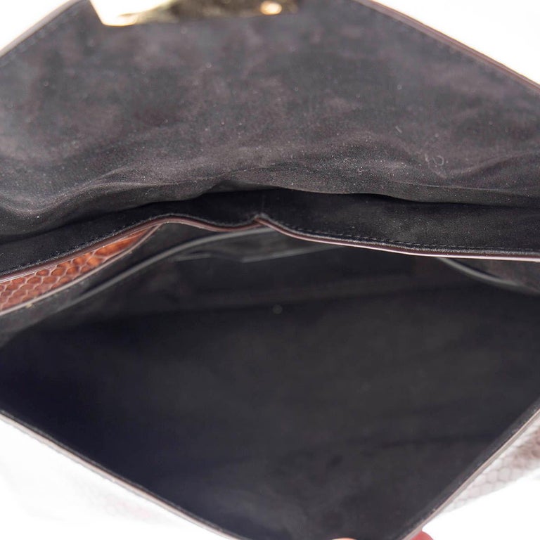 DRIES VAN NOTEN gradient brown FAUX PYTHON TOP HANDLE Crossbody Bag at ...