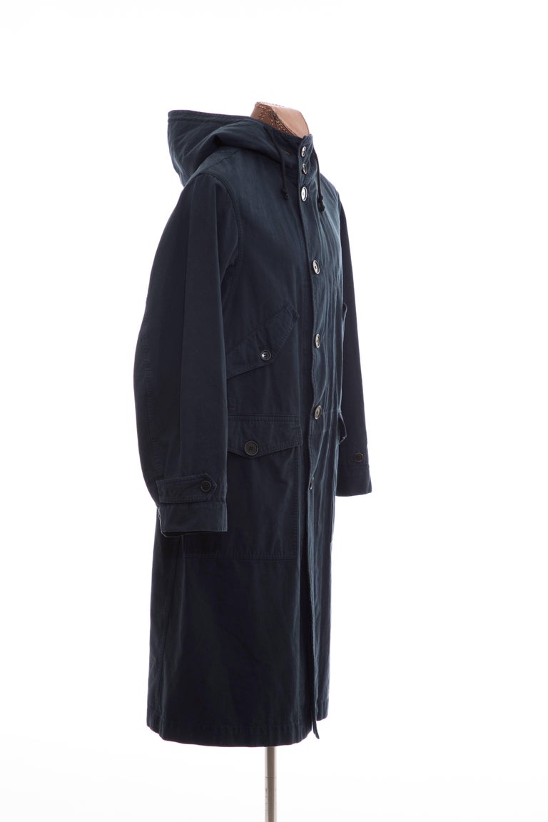 Dries Van Noten Men's Slate Cotton Vaughn Parka With Hood, Fall 2016 ...