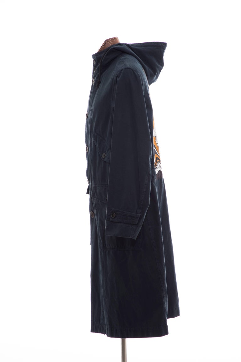 Dries Van Noten Men's Slate Cotton Vaughn Parka With Hood, Fall 2016 ...