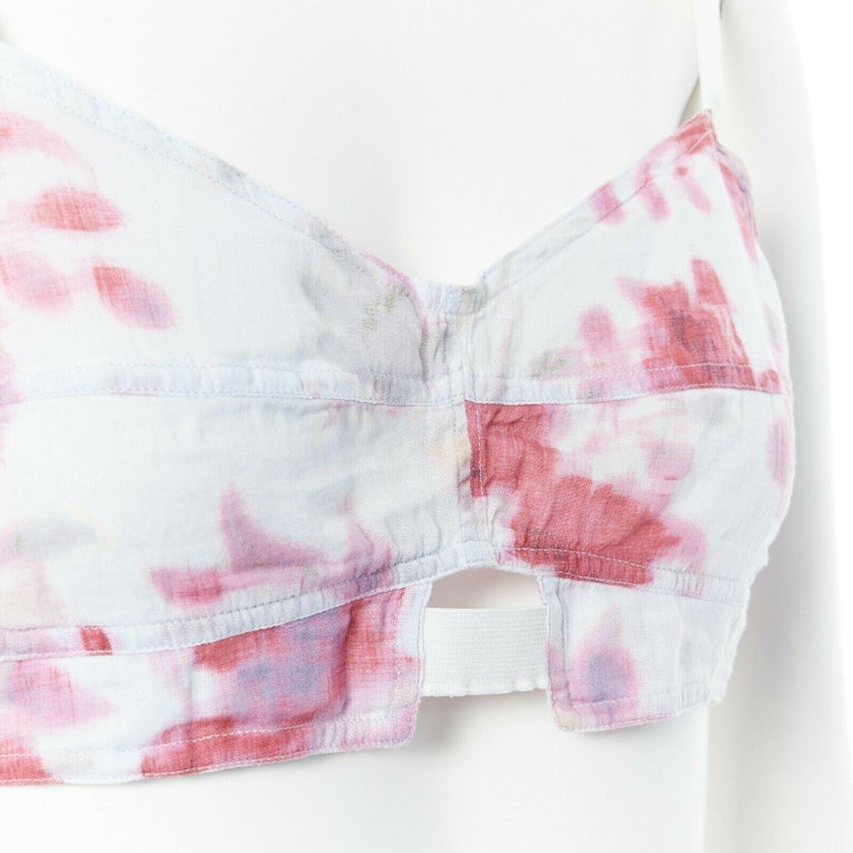 DRIES VAN NOTEN purple red acid stone-wash vintage bra lingerie bustier ...