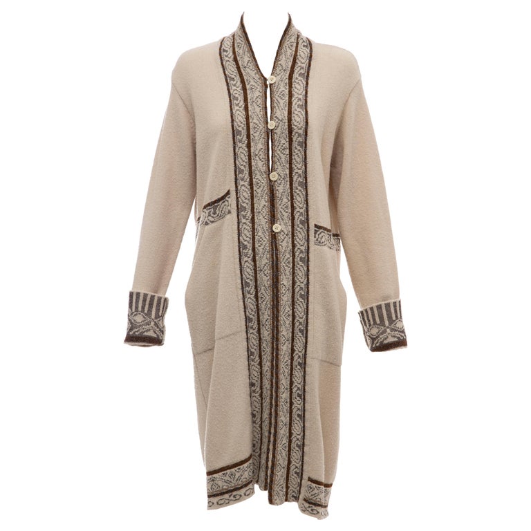 Dries van Noten Runway Merino Wool Nylon Metallic Cardigan Sweater ...