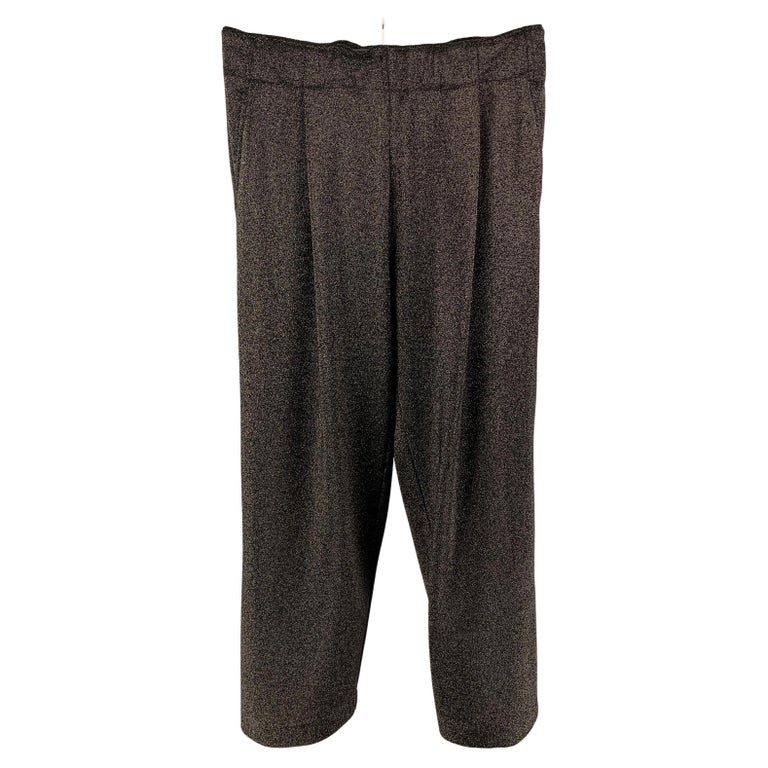 DRIES VAN NOTEN Size M Black Metallic Polyamide Metal Casual Pants For ...