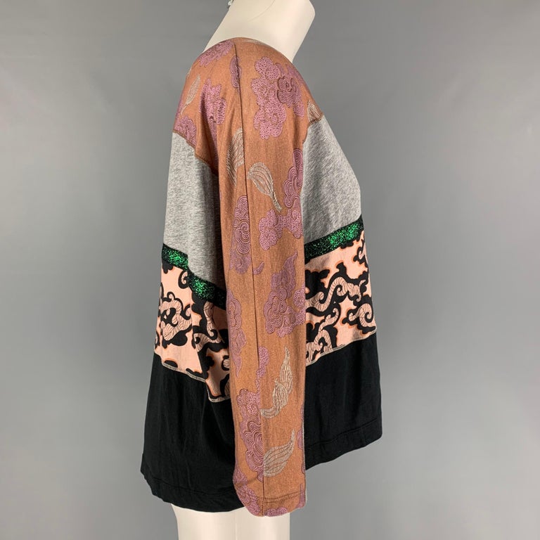 DRIES VAN NOTEN Size S Multi-Color Cotton Mixed Fabrics Raglan Pullover ...