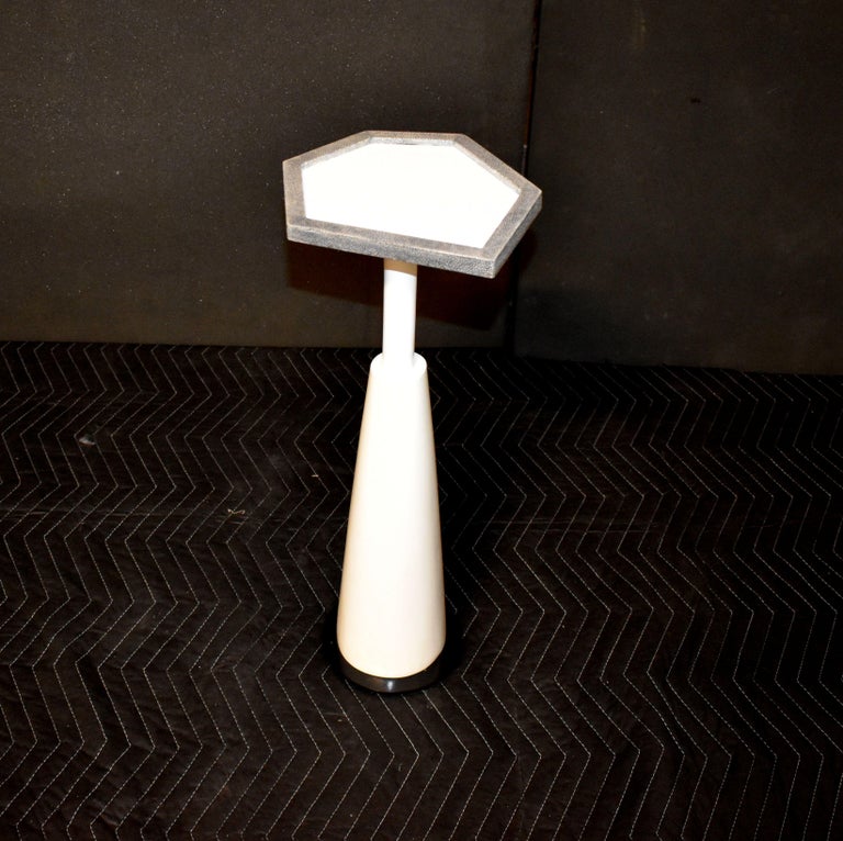 Drink Side Table with Shagreen Trim For Sale at 1stDibs