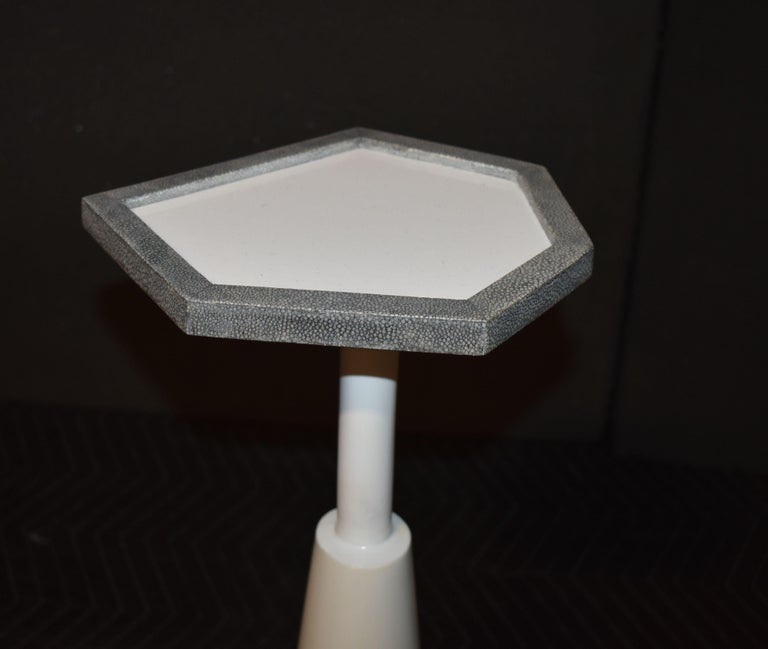 Drink Side Table with Shagreen Trim For Sale at 1stDibs