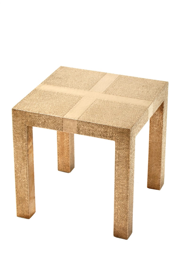 Square Drink Table Metal Clad Over MDF Handcrafted in India by Alison ...