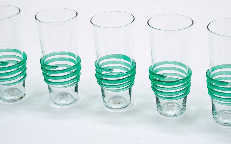 Drinking, Cocktail, and Shot Glasses by Blenko, 1950s, Blown Clear and ...