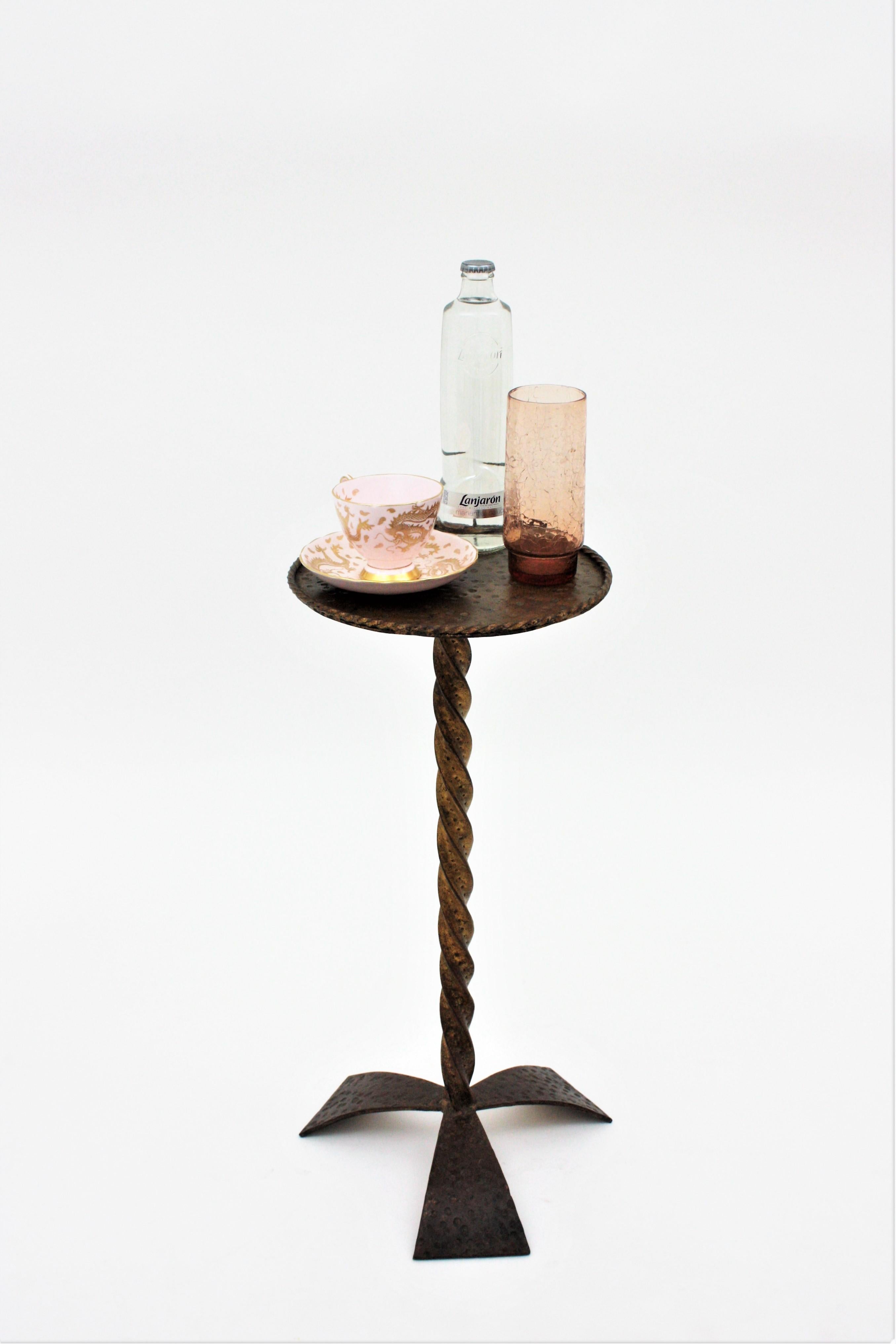 Drinks Table / Side Table / Martini Table by Ferro Art, Gilt Iron at ...