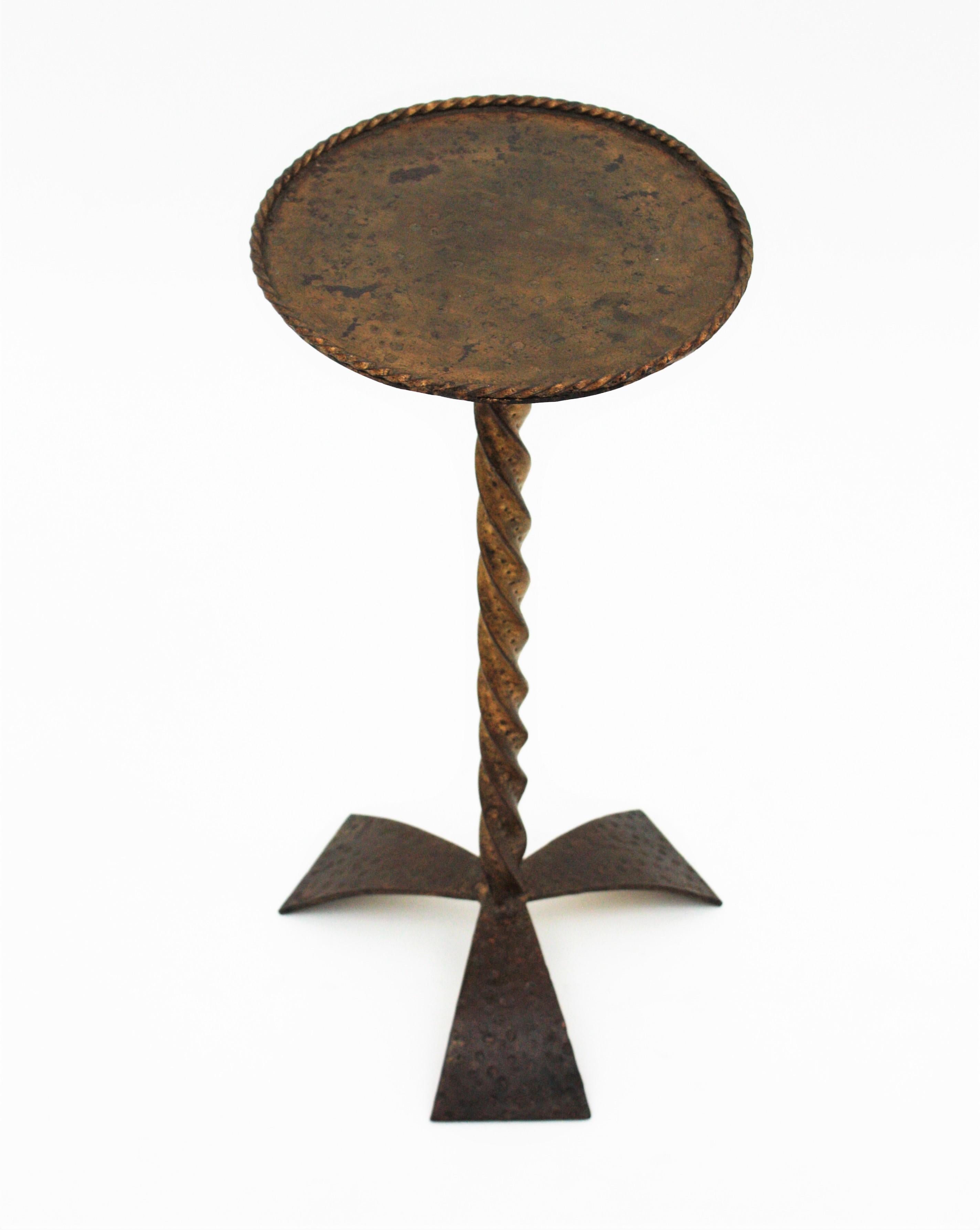 Drinks Table / Side Table / Martini Table by Ferro Art, Gilt Iron at ...