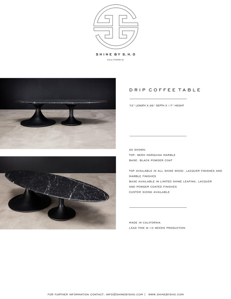 DRIP COFFEE TABLE - Powder-Coated Black and Nero Marquina Marble For ...