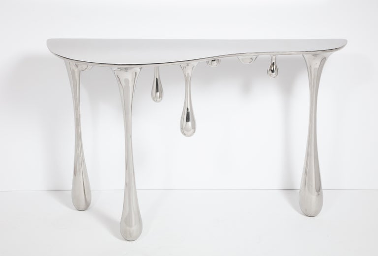 Dripping Console Table No.2 Hallway Entry Table Stainless Steel ...