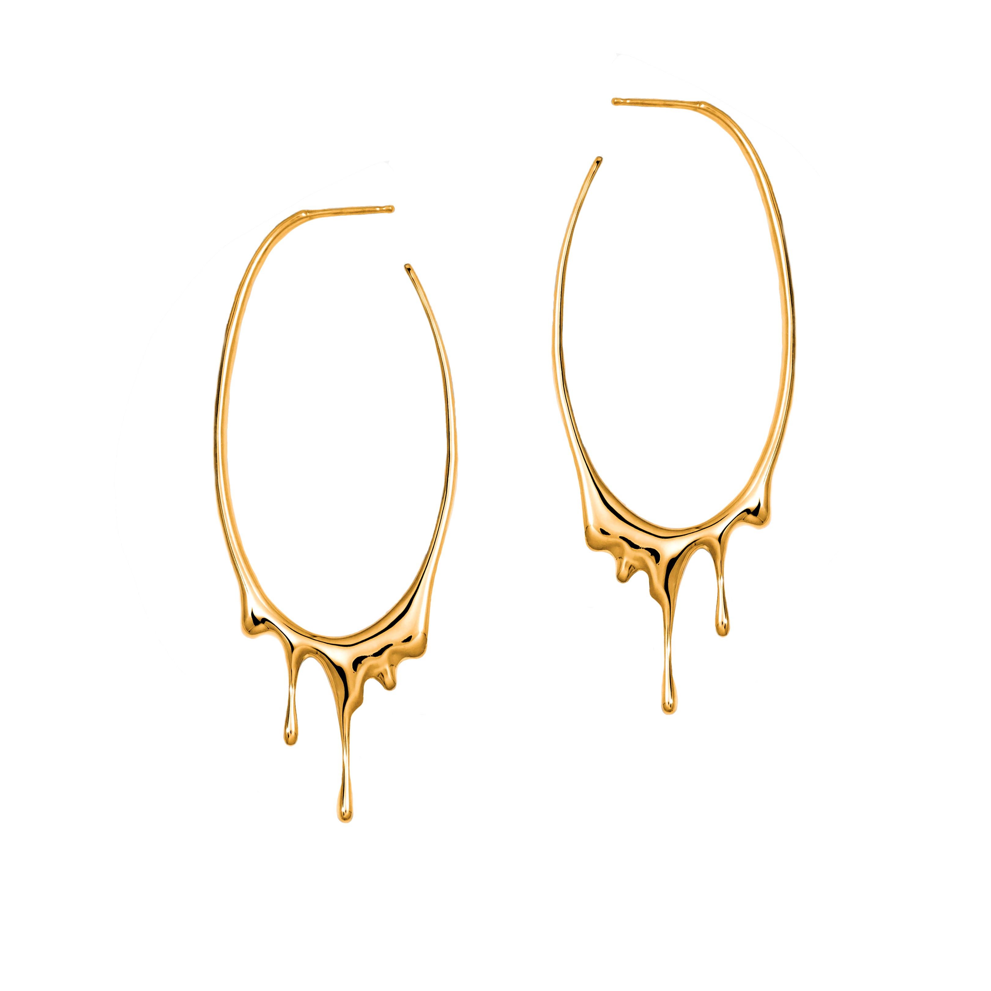 Melting White Pearl 24k Gold Vermeil Earrings For Sale at 1stDibs