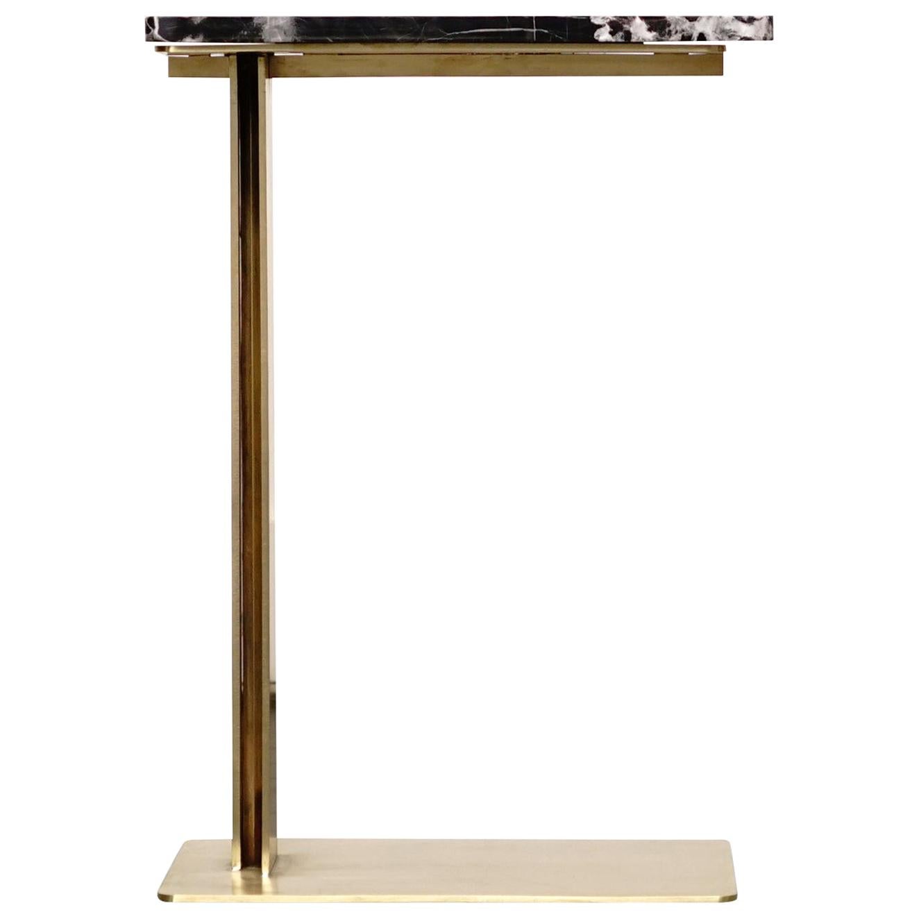 Elegant Ponti Style Marble and Brass Side Table at 1stDibs