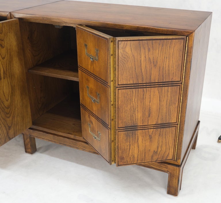 Drop Brass Drop Pulls Mid-Century Modern Long Tripple Dresser Credenza ...