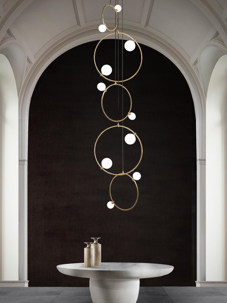 Drops 5-Piece by Marc Wood 'Crystal Glass Orb and Brass, G12 LED Bulb ...