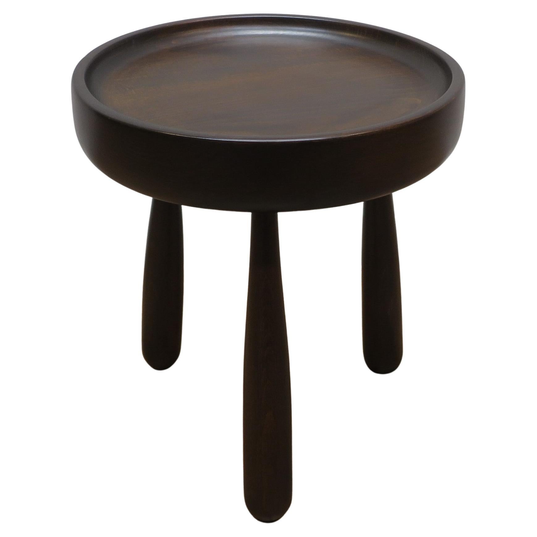 Teak Drum Side Table at 1stDibs