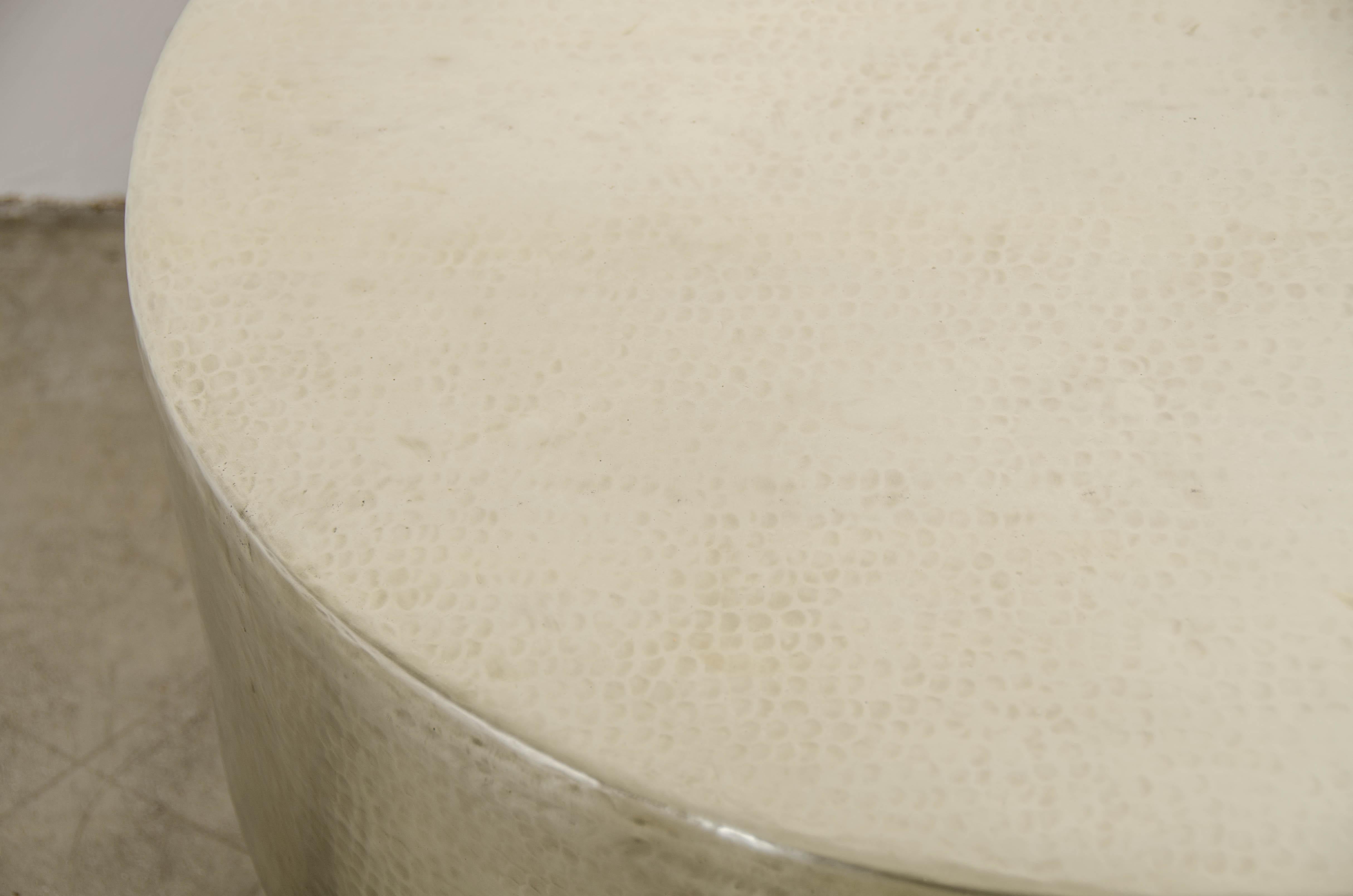 Drum Table in White Bronze by Robert Kuo, Limited Edition For Sale at ...