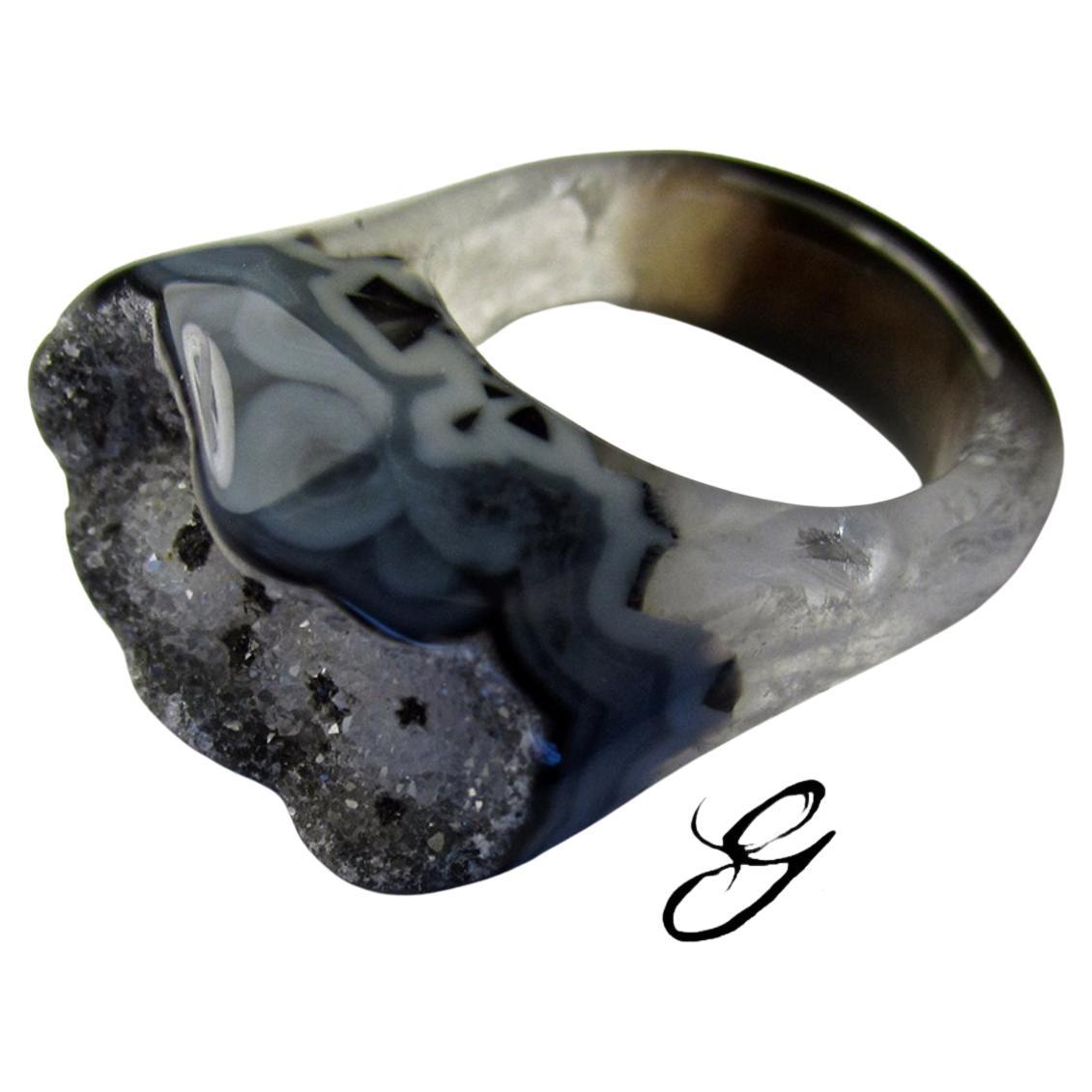 813 Silver Ring Finland 1962 Agate Very Beautiful, Unique Stone For ...