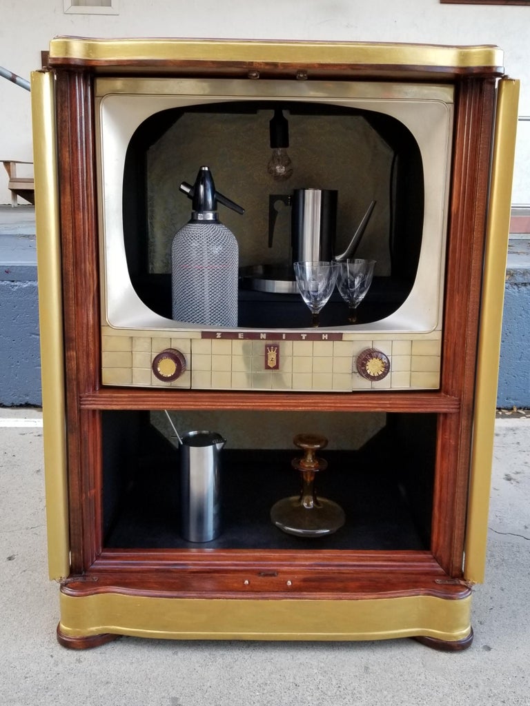 Dry Bar Zenith Television Set Conversion at 1stDibs
