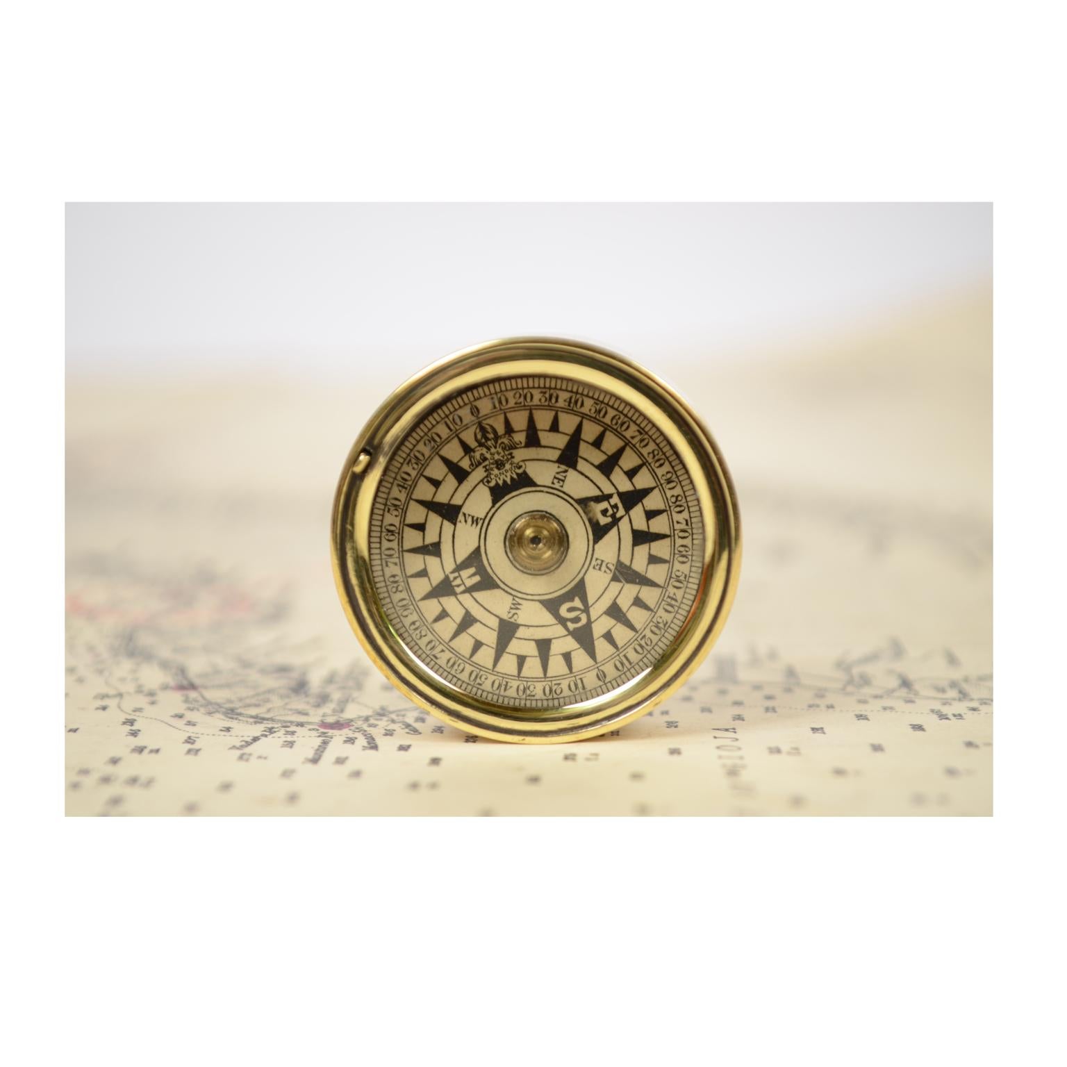 Dry Pocket Nautical Compass Placed in Its Original Box Made of Turned ...