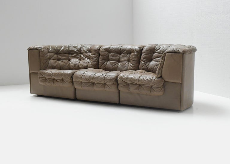 Ds 11 Modular Sofa in Brown Patchwork Leather by De Sede Team for De ...