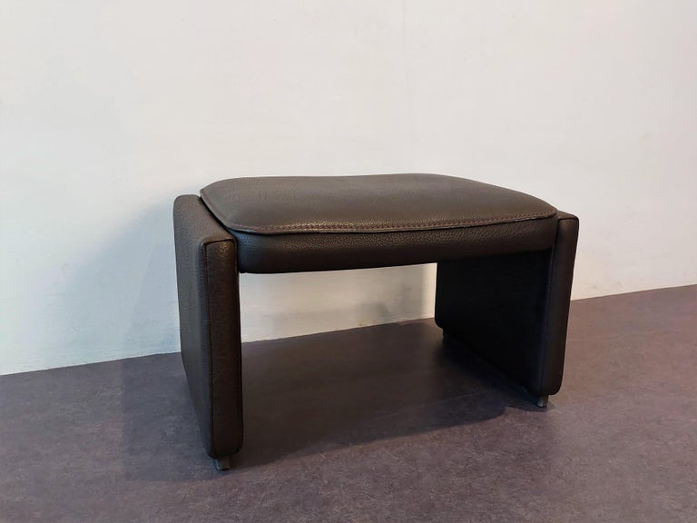 DS-50 Dark Brown Leather Ottoman by The Sede, Switzerland 1970's at 1stDibs