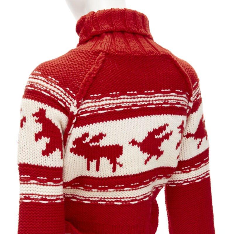 DSQUARED Vintage red white Canadian Christmas cropped turtleneck ...