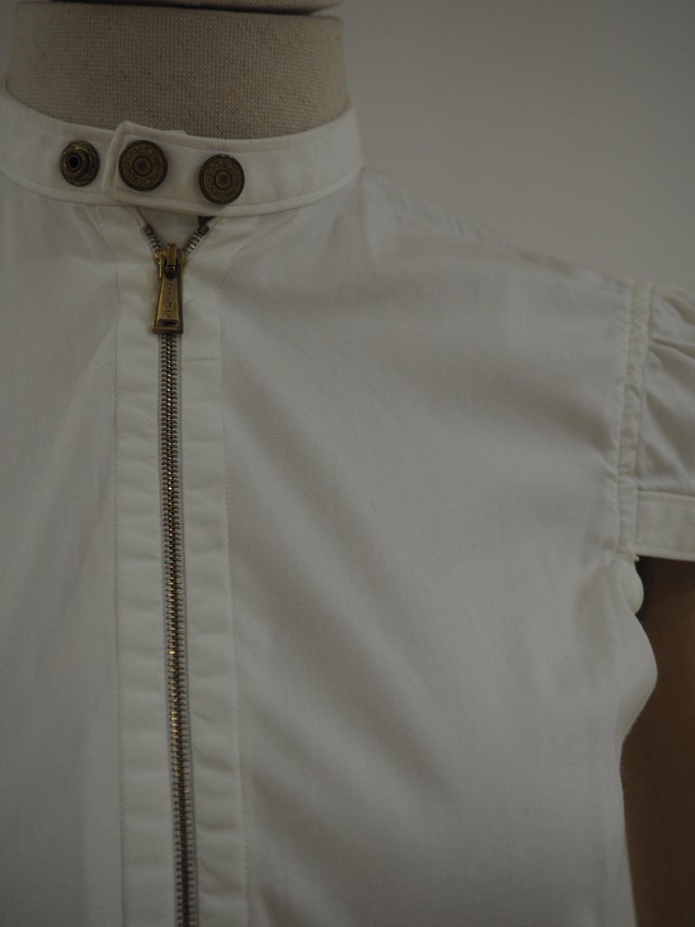 Dsquared white sleeveless cotton shirt For Sale at 1stDibs