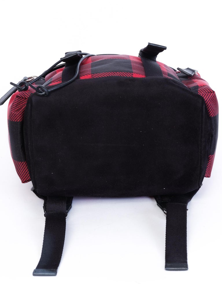 DSquared2 Black and Red Plaid Backpack For Sale at 1stDibs