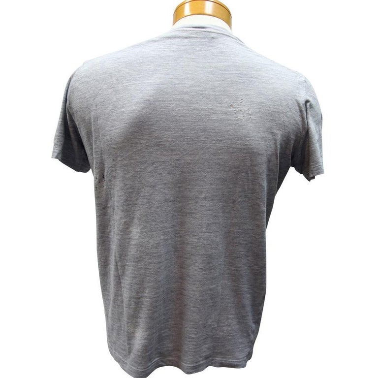Dsquared2 Grey and Navy Blue L DSQ2 Survival of the Tuffest Print Tee ...
