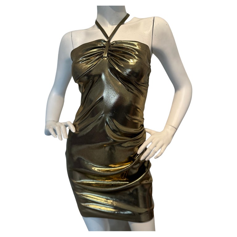 Dsquared2 Liquid Gold Cocktail Dress For Sale at 1stDibs