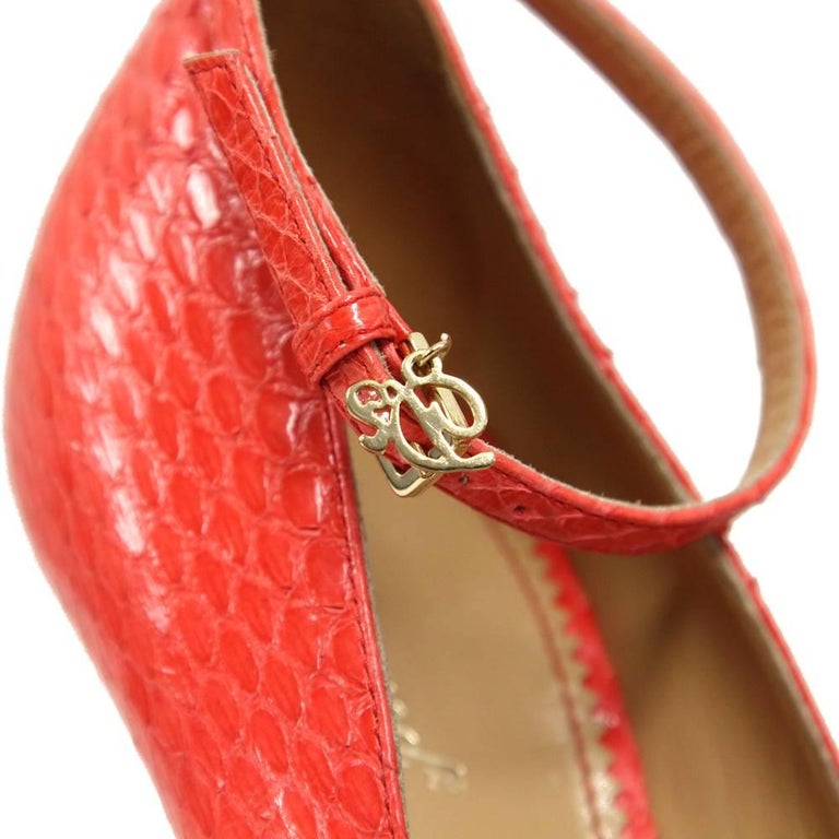 Dsquared2 Red Python Skin Pumps, 2000s at 1stDibs
