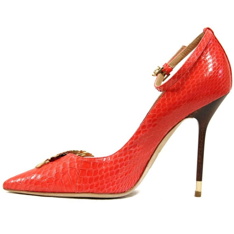 Dsquared2 Red Python Skin Pumps, 2000s at 1stDibs