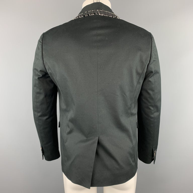 DSQUARED2 Size 38 Black Cotton / Elastane Shawl Collar Safety Pin Sport ...