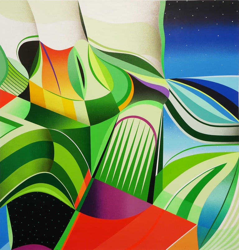 DUAL - "Greenhouse II (Right)" Contemporary Tropical Jungle Foliage ...