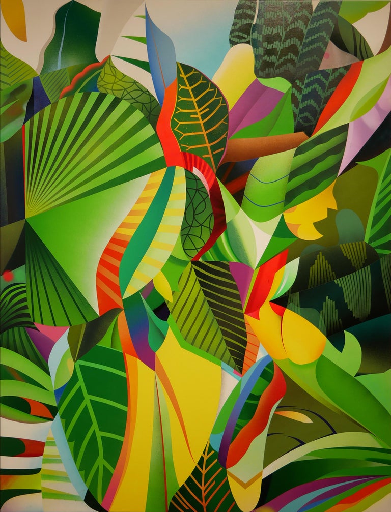 DUAL - "Jungle Vision (Right)" Contemporary Tropical Jungle Foliage ...