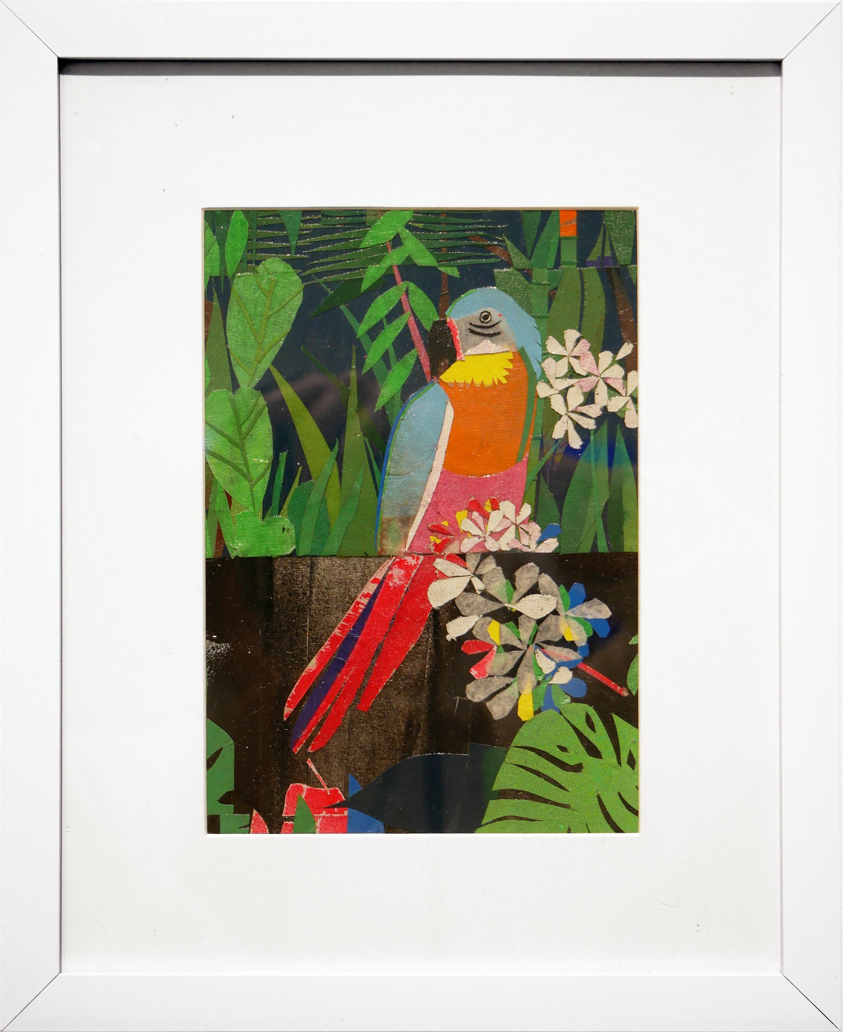 DUAL - "Jungle Sunset" Contemporary Tropical Mixed Media Abstract ...