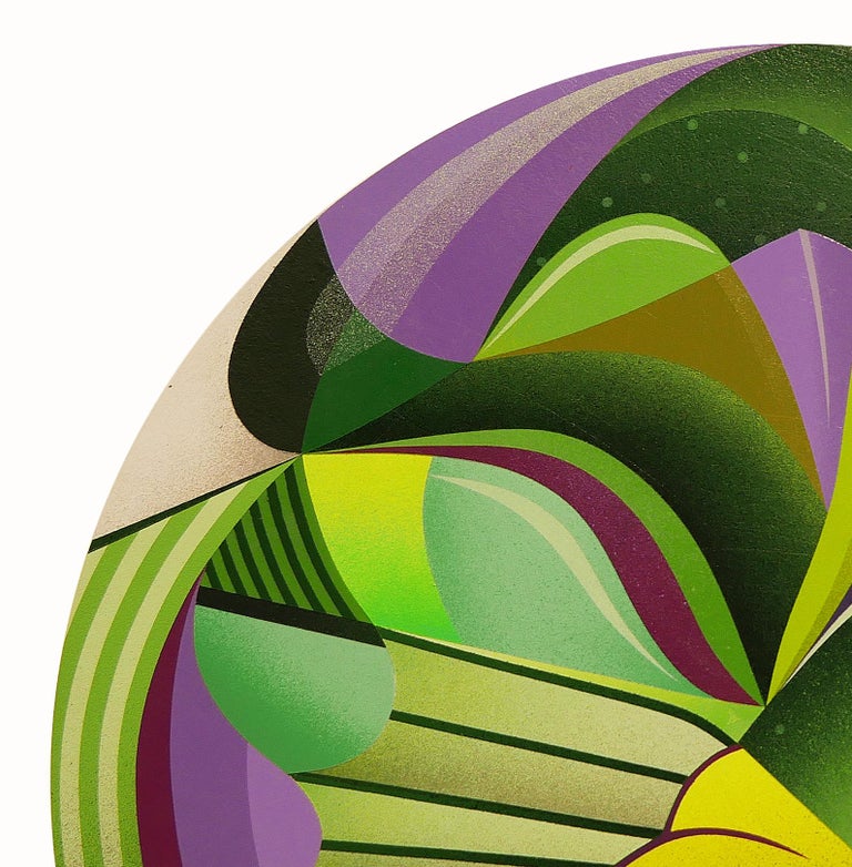 DUAL - "Purple Power" Contemporary Circular Tropical Jungle Foliage ...