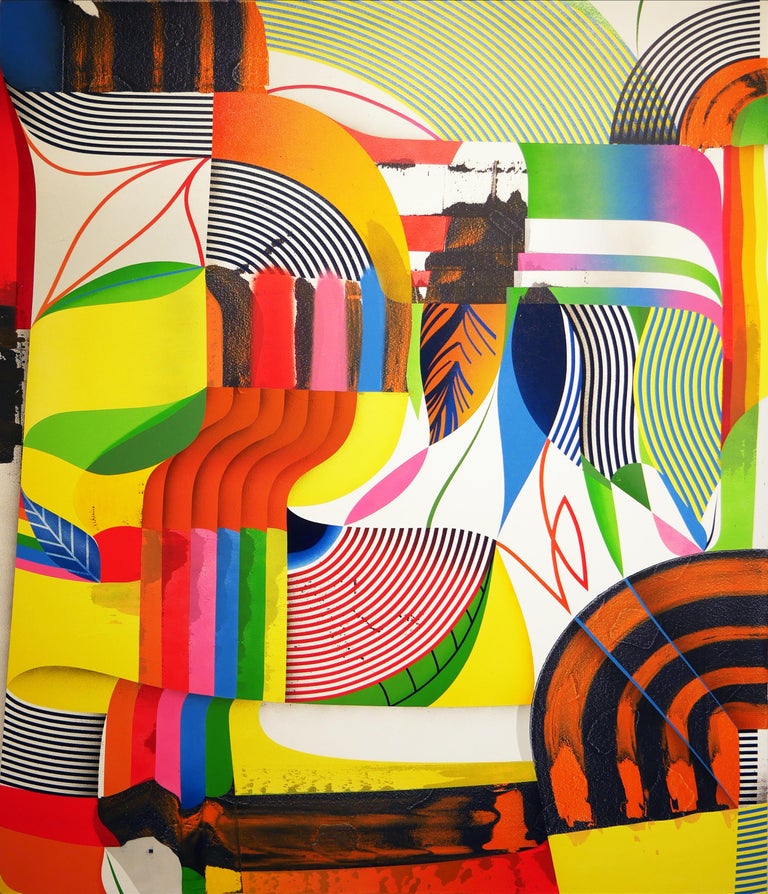 DUAL - "Tropical Boom" Colorful Contemporary Tropical Jungle Foliage ...