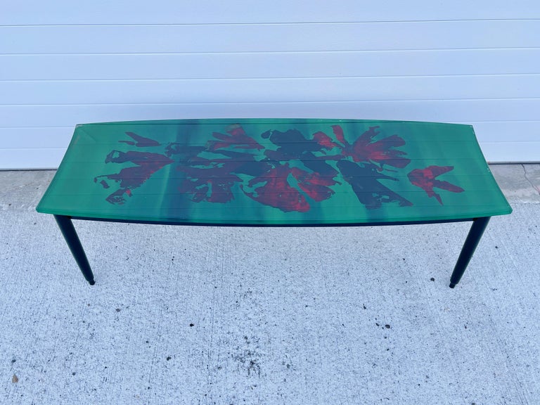 Duilio 'Dubé' Barnabe Reverse Painted Glass Top Cocktail Table for ...