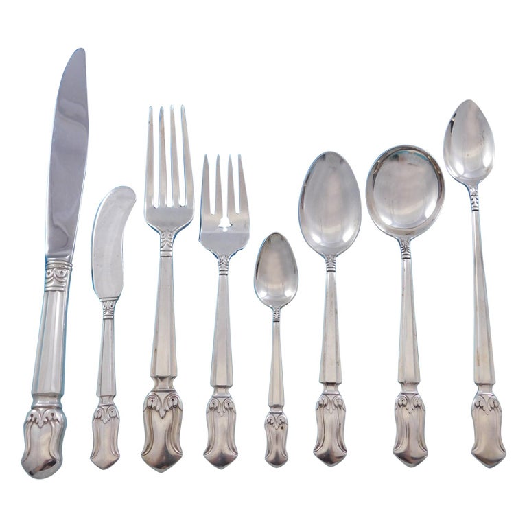 Duke of Windsor by Manchester Sterling Silver Flatware Set Service 103 ...