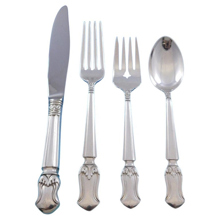 Duke of Windsor by Manchester Sterling Silver Flatware Set Service 50 ...