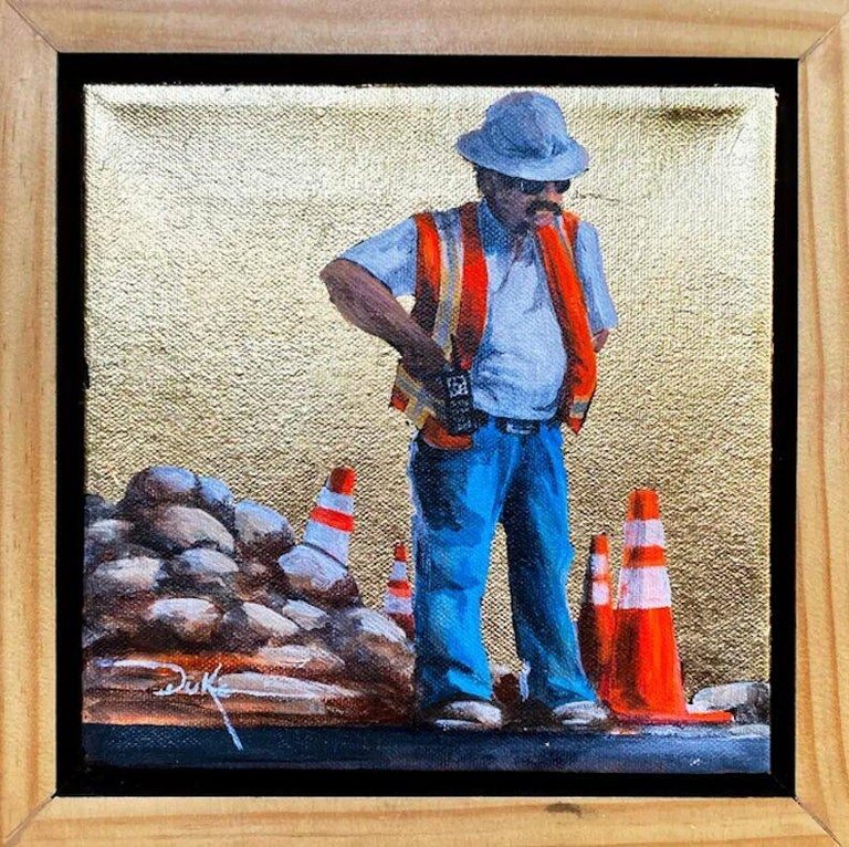Duke Windsor - Impressionist Figurative Acrylic Painting, "The Super ...
