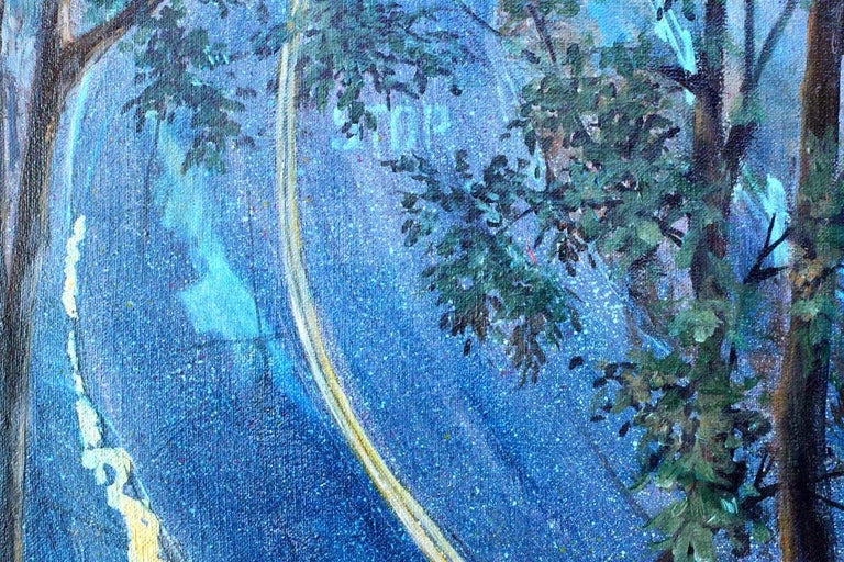 Duke Windsor - Impressionistic Cityscape Acrylic Painting, "Stop Ahead ...