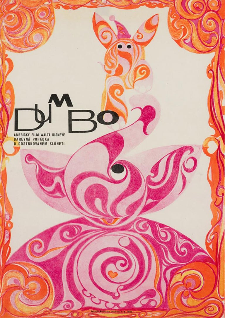 Dumbo Original Czech Film Poster, Maciej Hibner, 1971 at 1stDibs