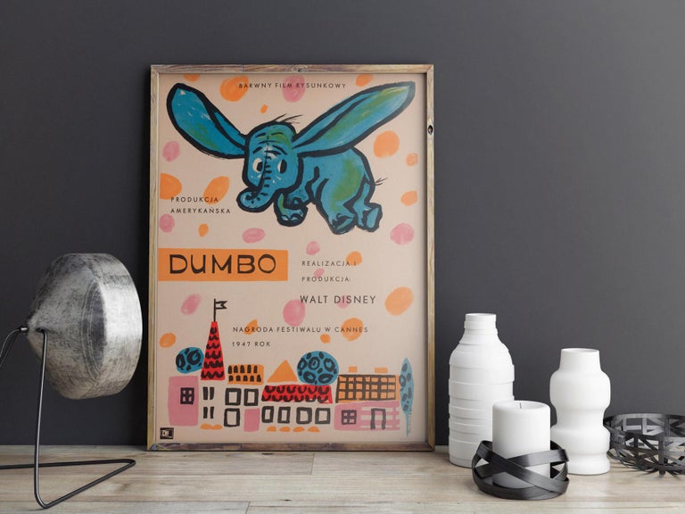 Dumbo Polish Film Movie Poster, Anna Huskowska, 1961 For Sale at 1stDibs