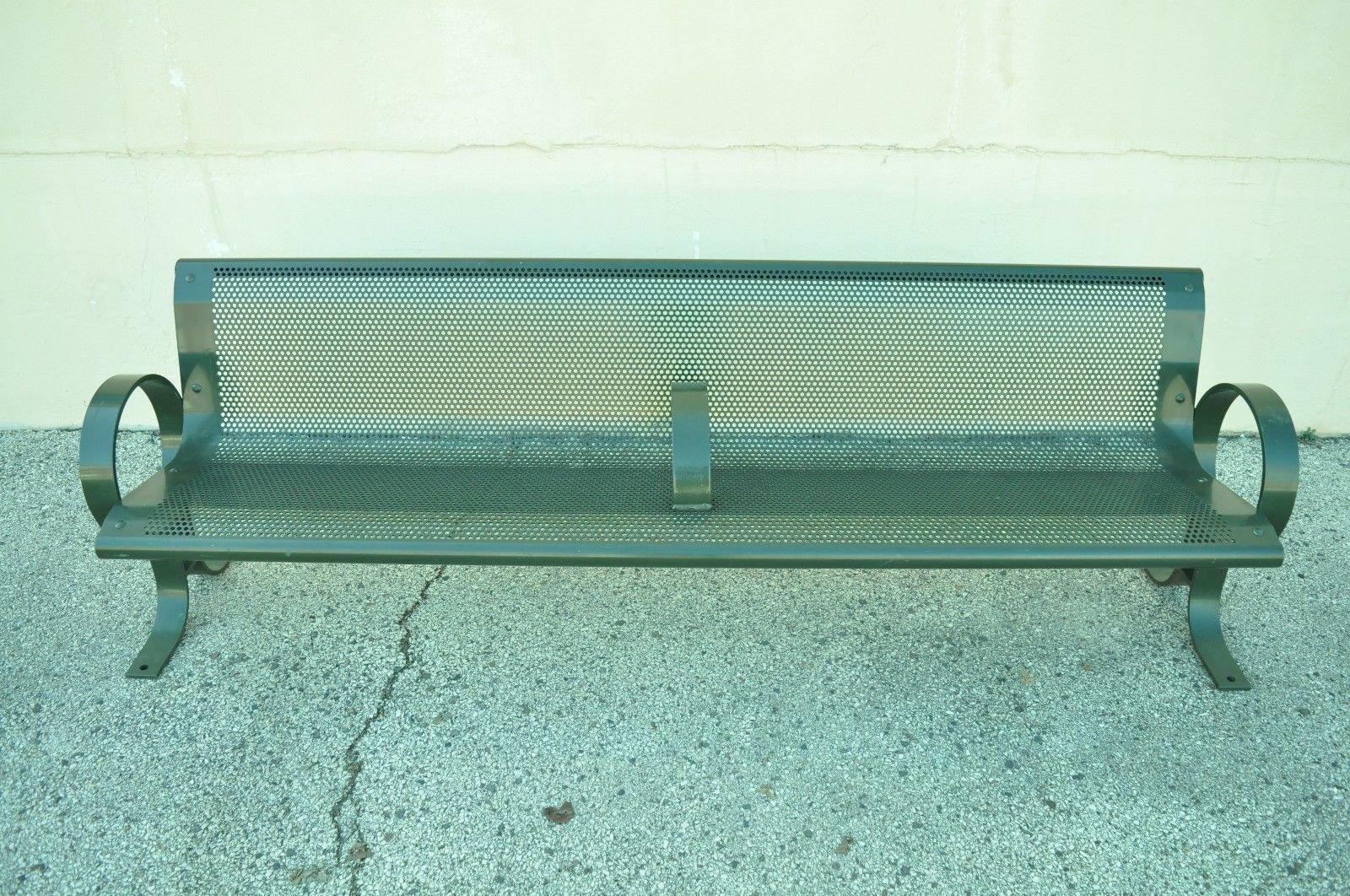 Dumor 59 Series Steel Green Park Outdoor Bench Perforated Seat at ...