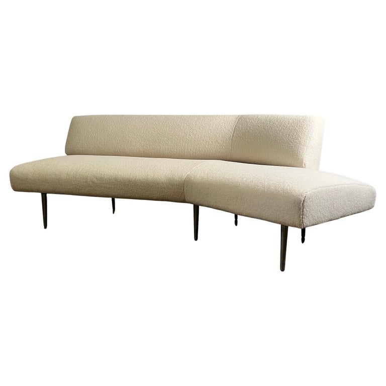Dunbar Angle Sofa #4756 on Aluminum Legs at 1stDibs